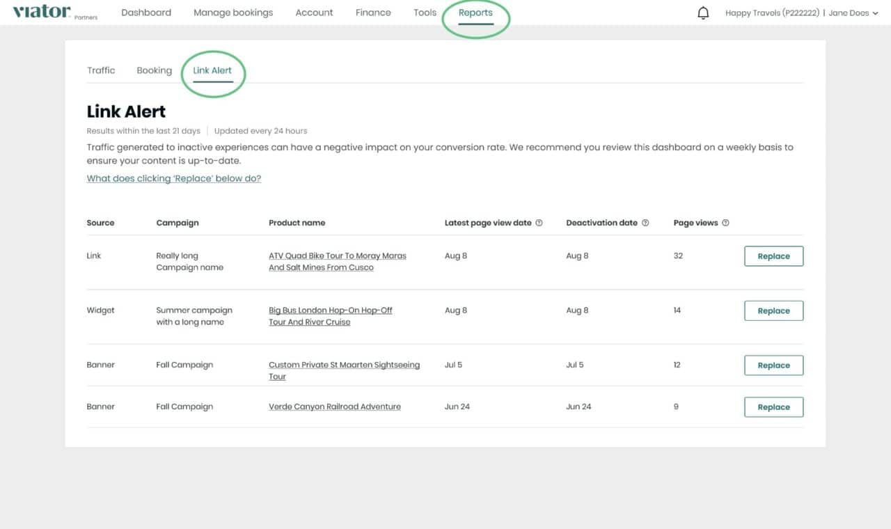 Introducing Link Alert - Viator Partner Resource Center